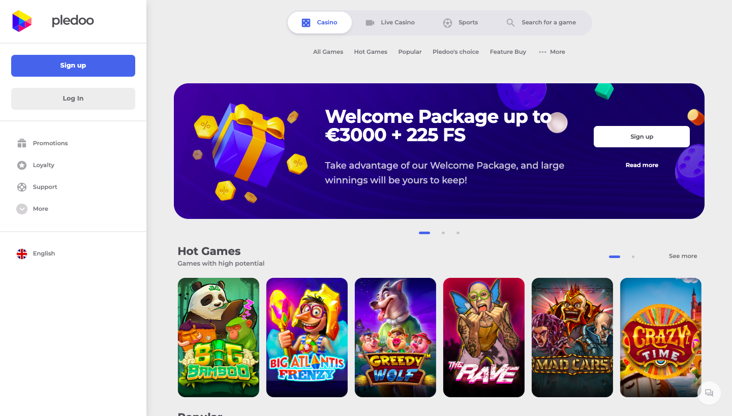 Pledoo casino review (2023) - Sign Up Bonus | IrishDice.com